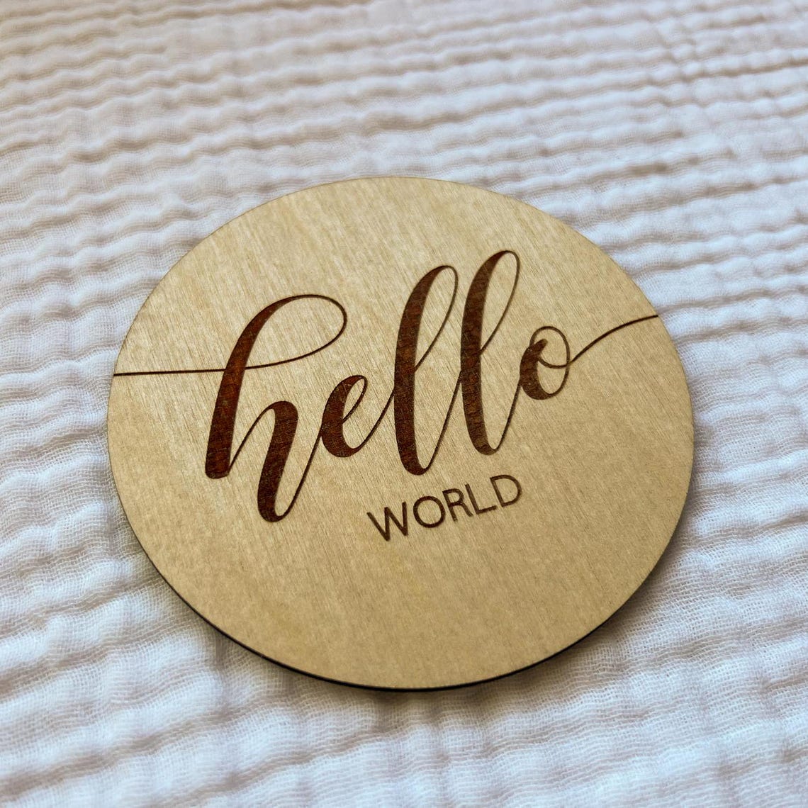 Calligraphy Script Font Wooden Baby Monthly Milestone Markers & Discs ...