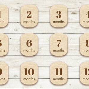 Simple Oblong Classic Font Wooden Baby Monthly Milestone Markers ...