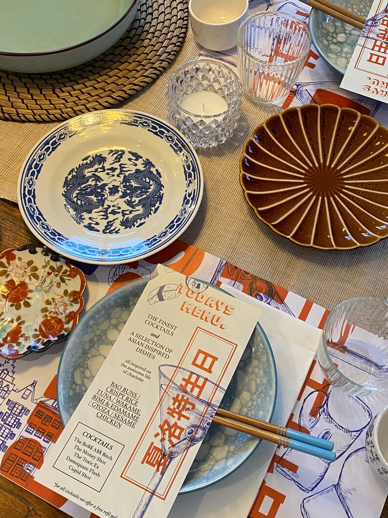 Asian Inspired Placemat Custom Birthday Design / Printable Digital ...