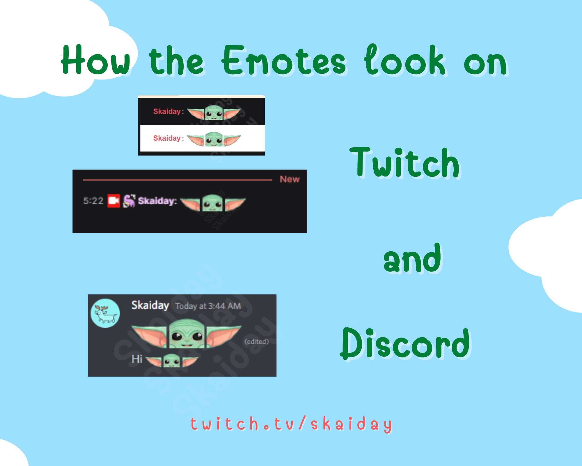 Grogu Emote Pack Baby Yoda Mandalorian Star Wars Chibi Kawaii Cute Lurk ...