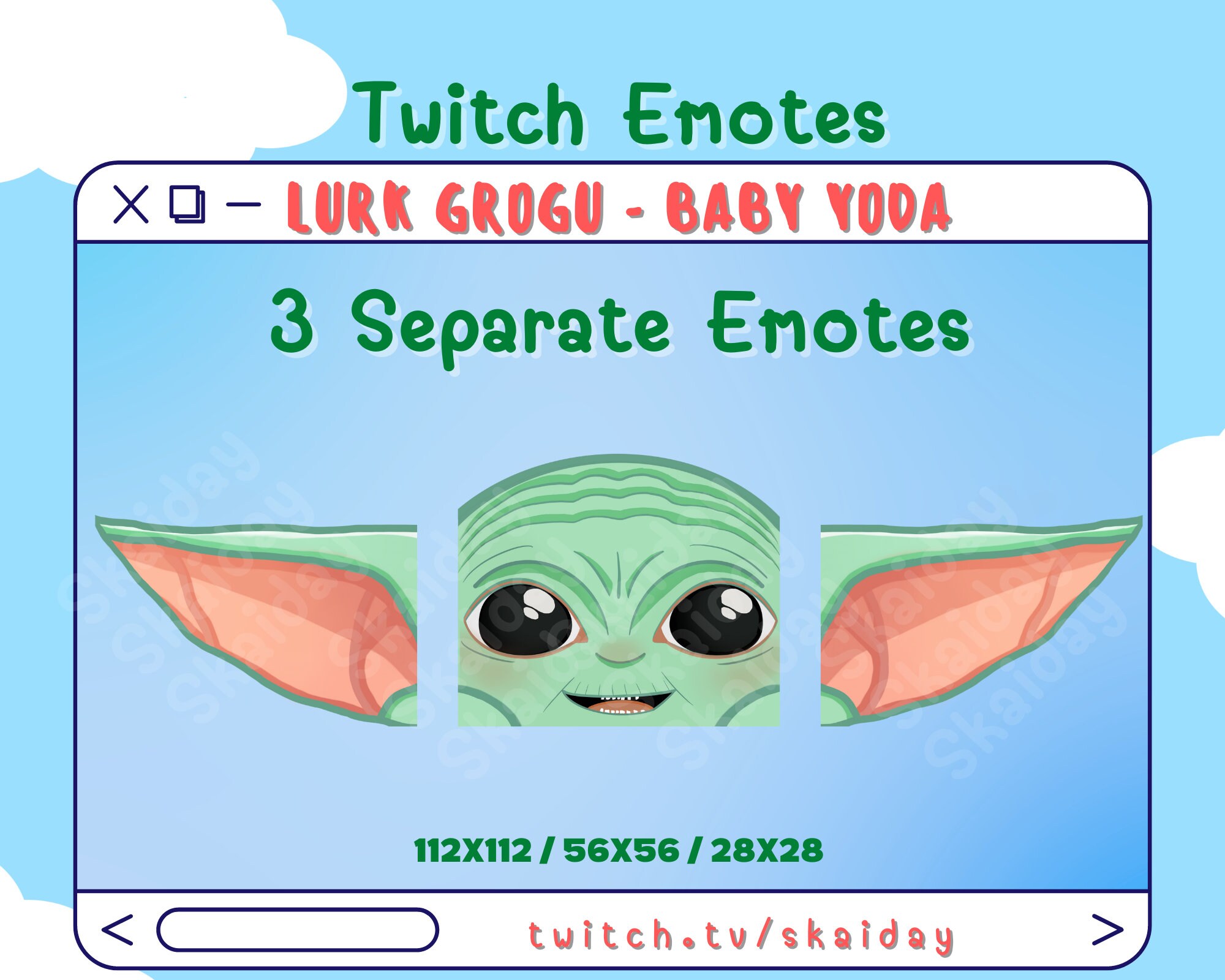 Grogu Emote Pack Baby Yoda Mandalorian Star Wars Chibi Kawaii - Etsy ...