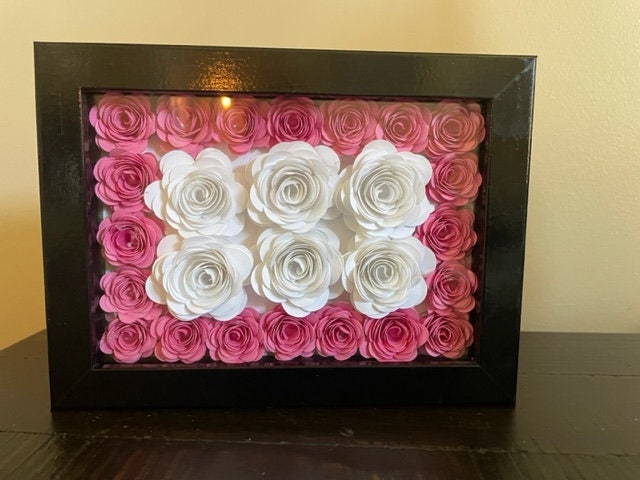 Custom Paper Flower Shadow Box - Etsy