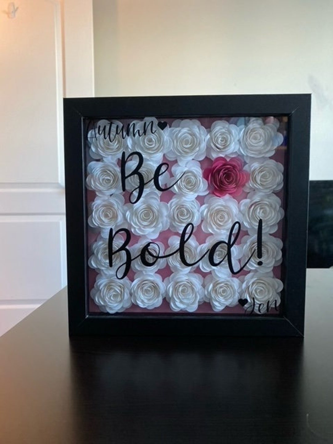 Custom Paper Flower Shadow Box - Etsy