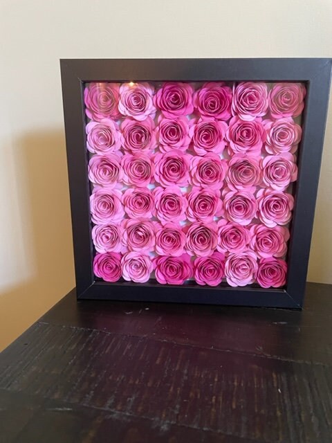 Custom Paper Flower Shadow Box - Etsy