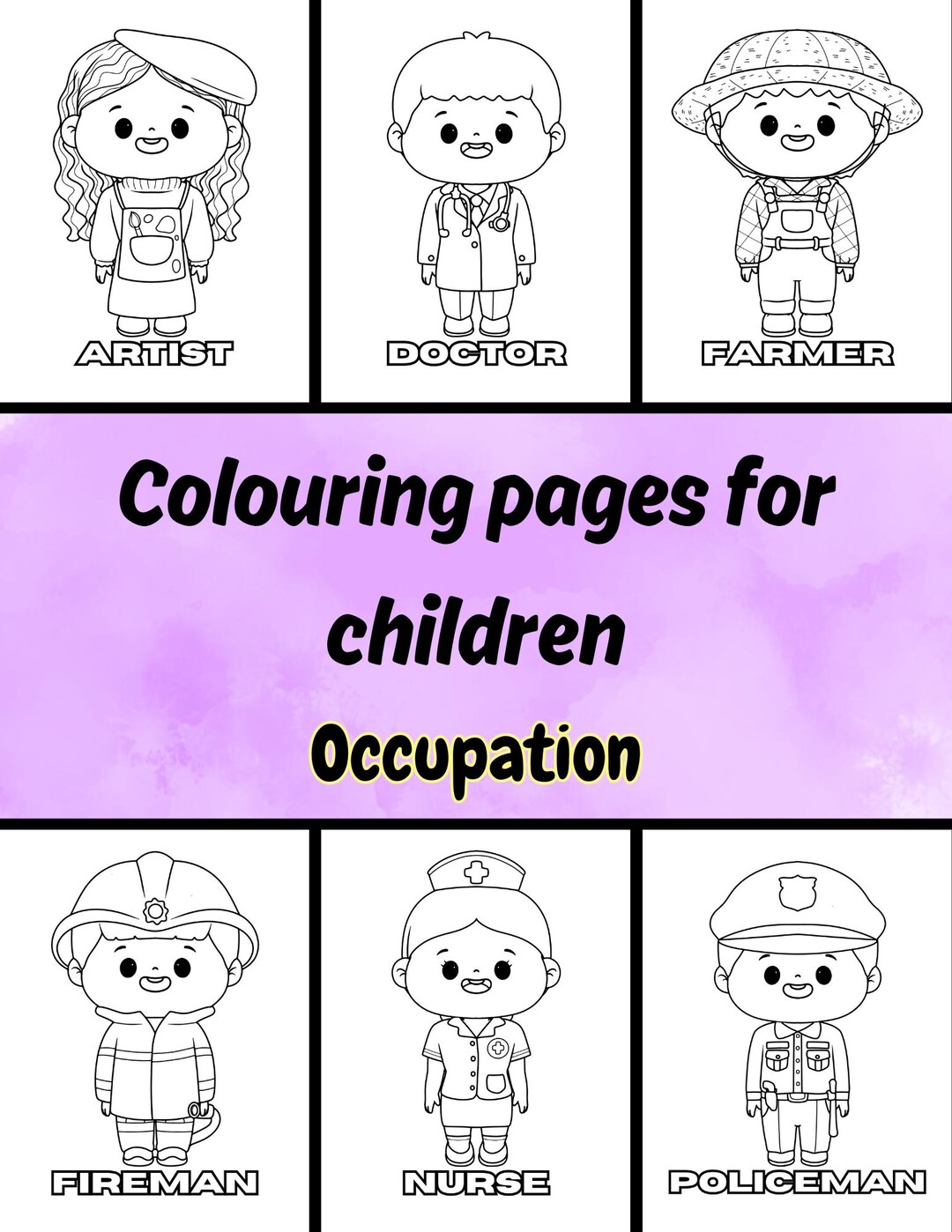 Colour Your Dream Job Colouring Pages for Children Occupation Printable ...