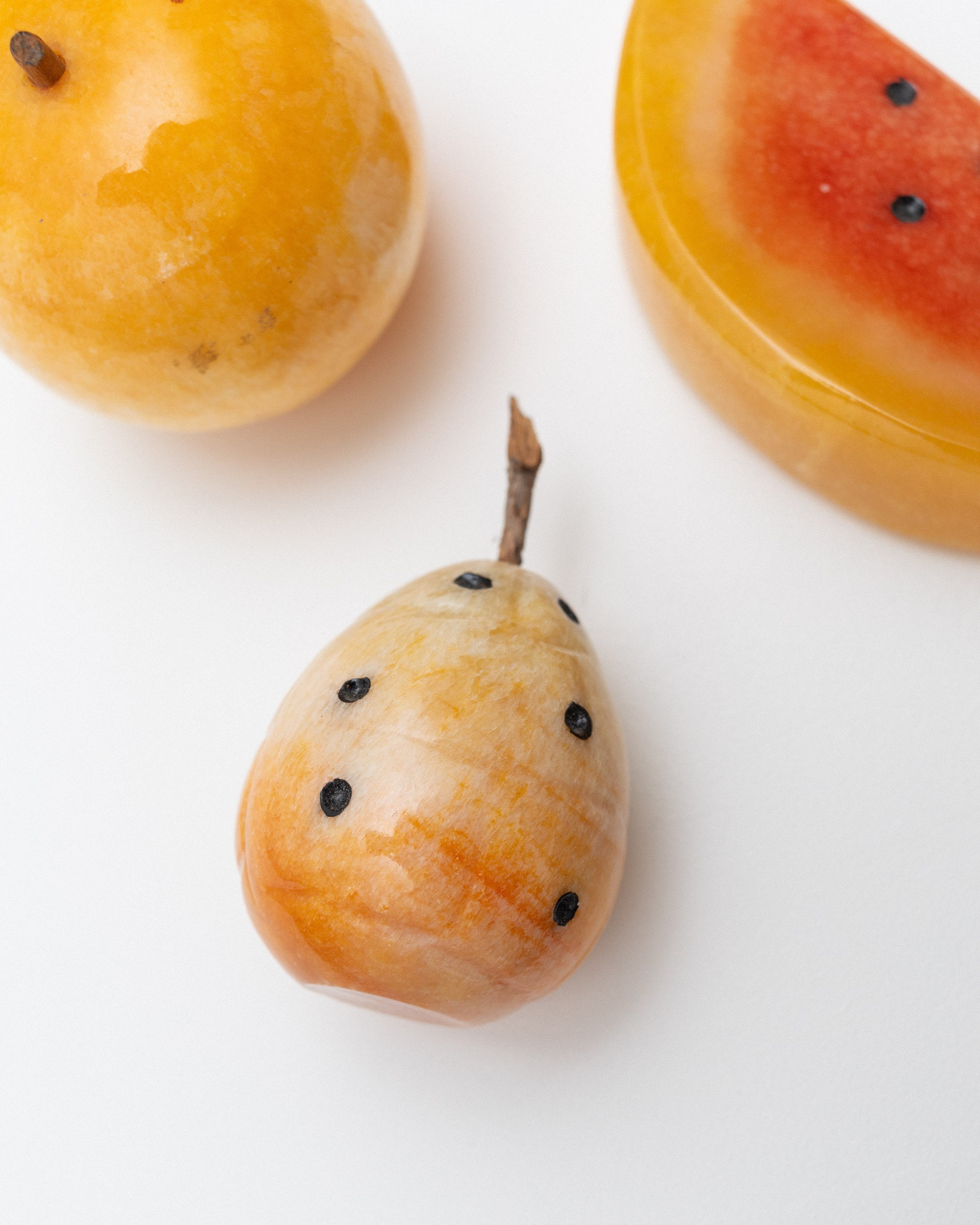 Set of 5 Vintage Alabaster Fruits Colorful Fruit Handmade From Stone ...