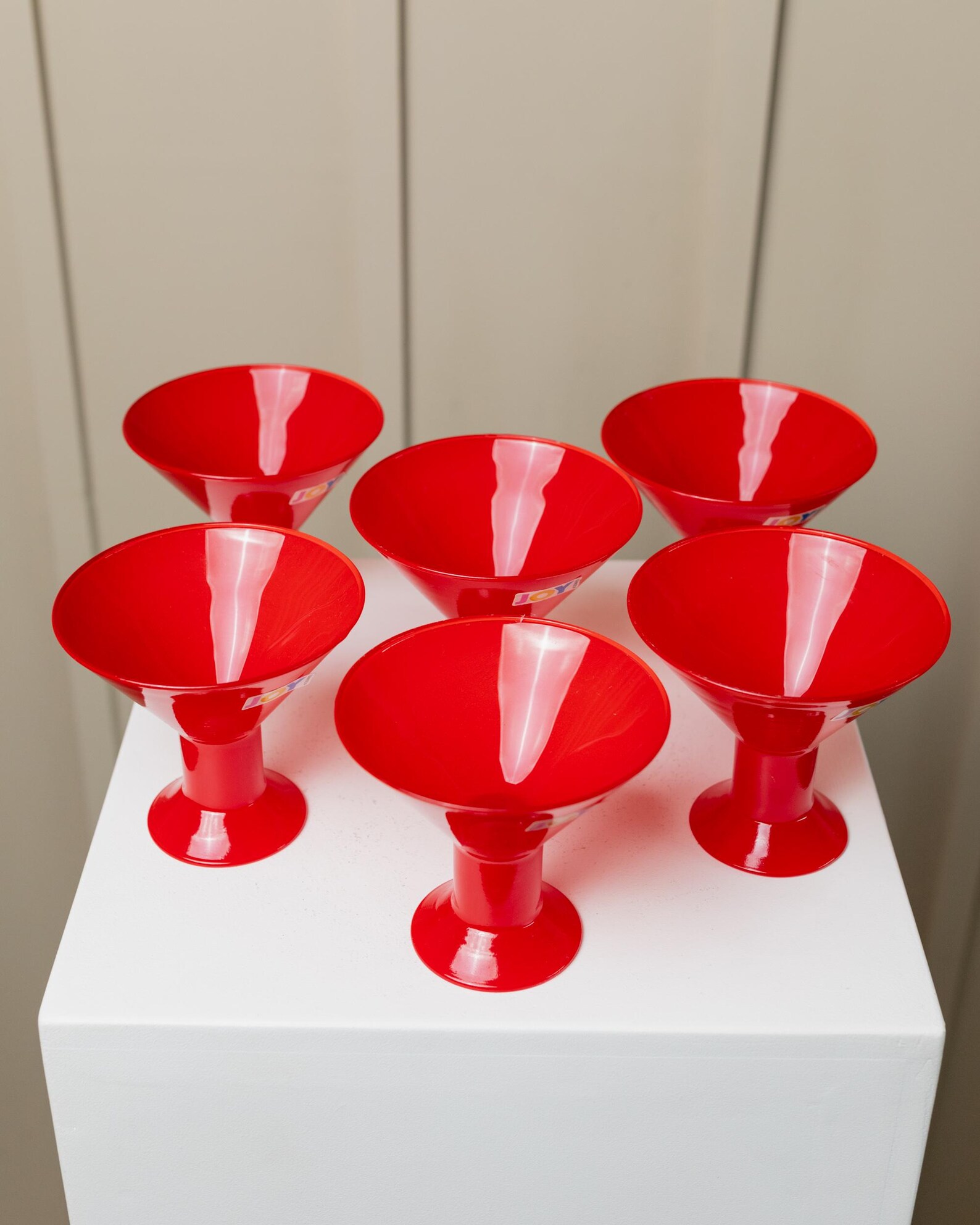 6 Red Vintage Drinking Glasses - Joy by Leonardo - Postmodern Memphis ...