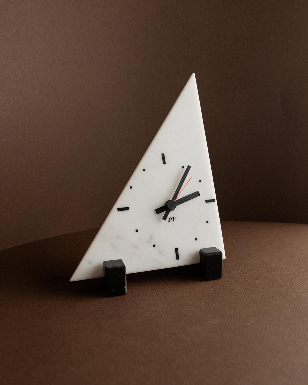 Rare Vintage Marble Clock - Black and White in Memphis Style by PF ...