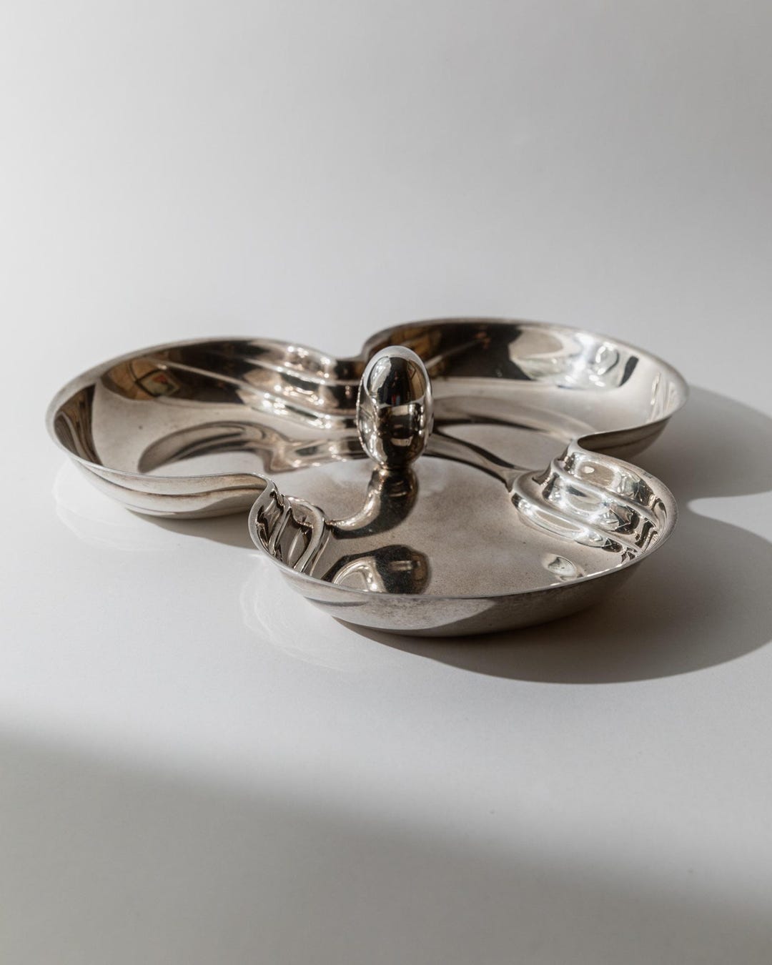 Vintage 1940s Silver Plated Centerpiece Bowl, Organic Shape With Three ...