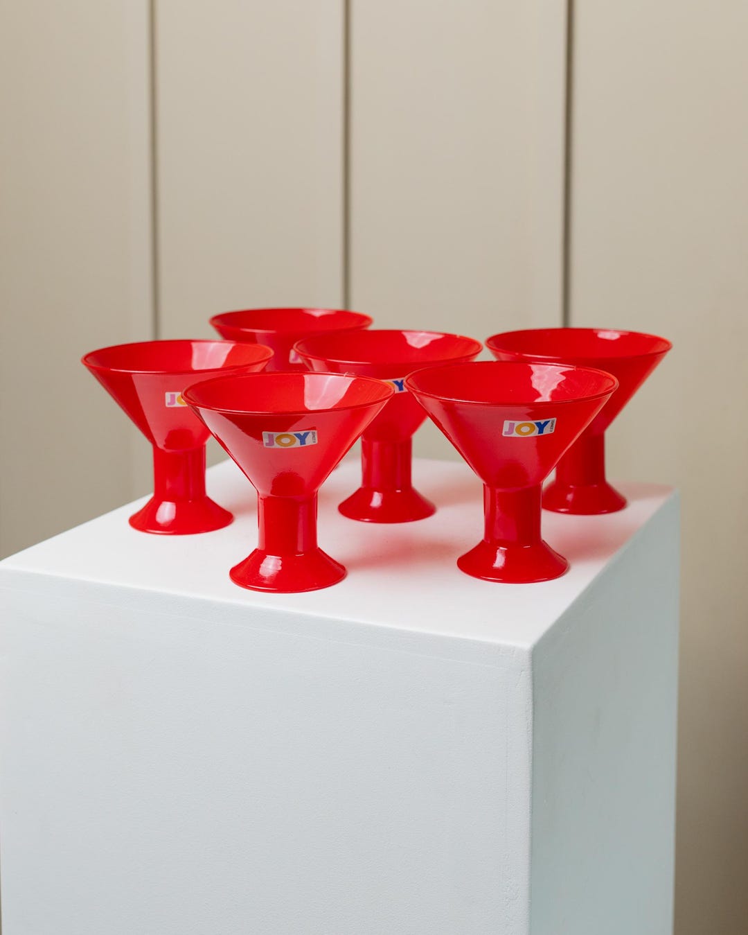 6 Red Vintage Drinking Glasses - Joy by Leonardo - Postmodern Memphis ...