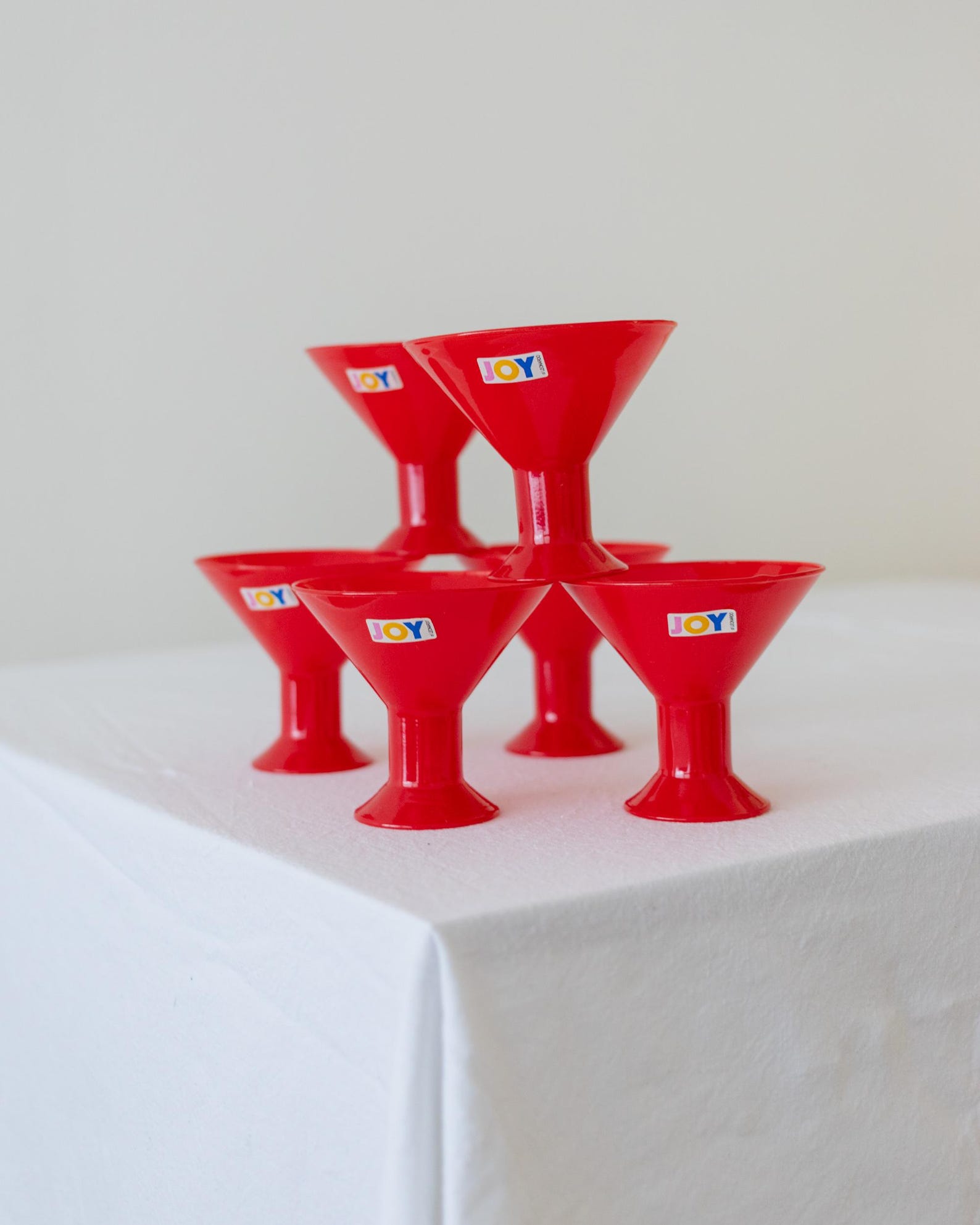 6 Red Vintage Drinking Glasses - Joy by Leonardo - Postmodern Memphis ...