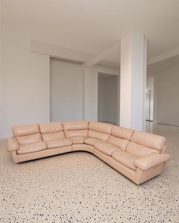Light pink leather sofa store