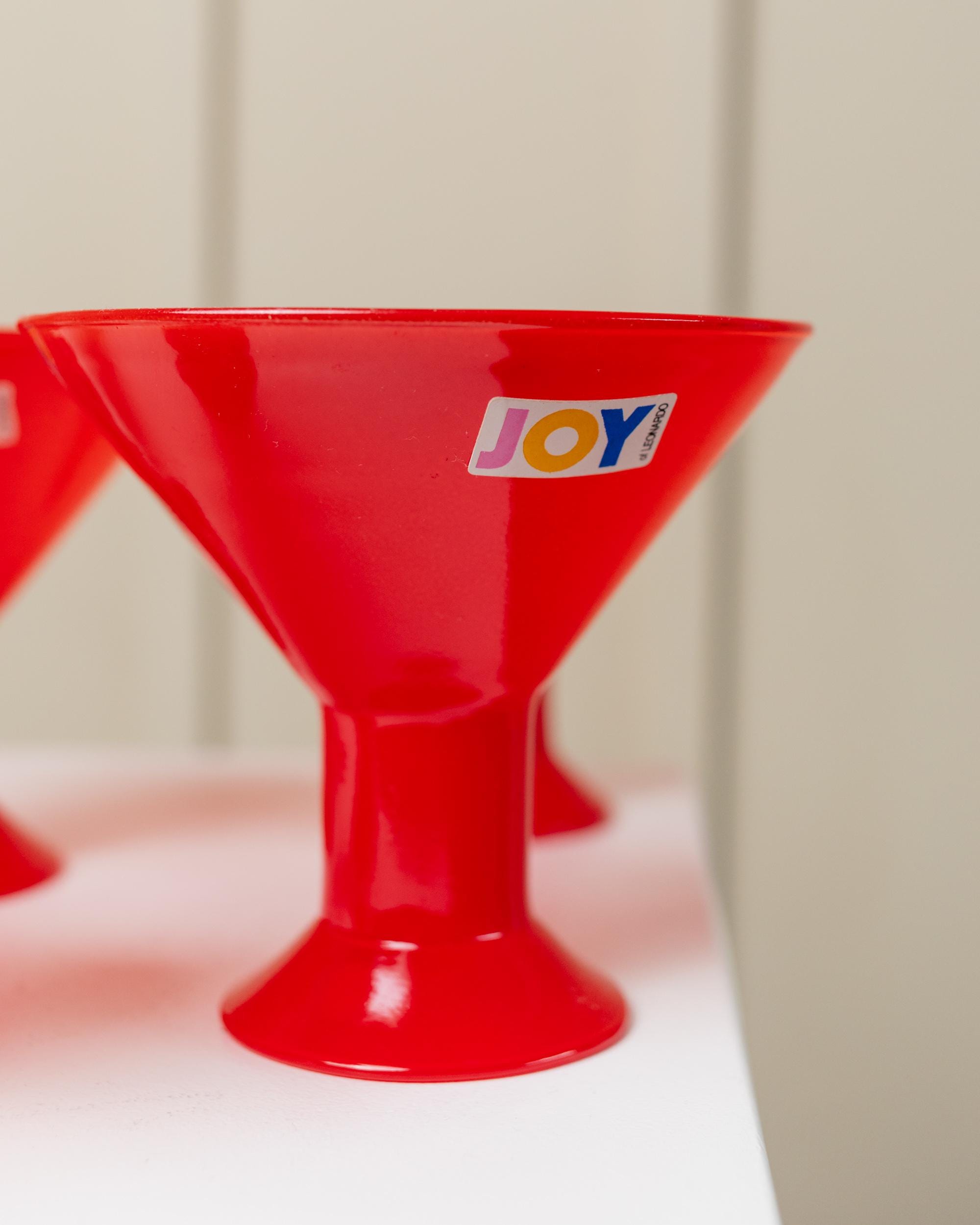6 Red Vintage Drinking Glasses - Joy by Leonardo - Postmodern Memphis ...