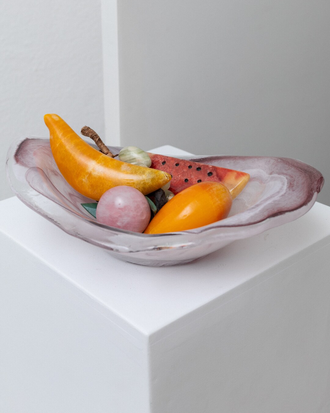 Set of 5 Vintage Alabaster Fruits Colorful Fruit Handmade From Stone ...