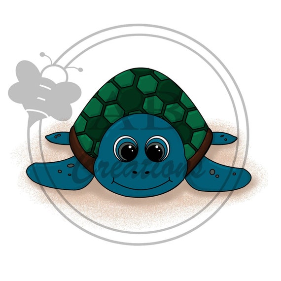 Blue Turtle PNG Turtle Clipart Summer Digital Art Clipart - Etsy