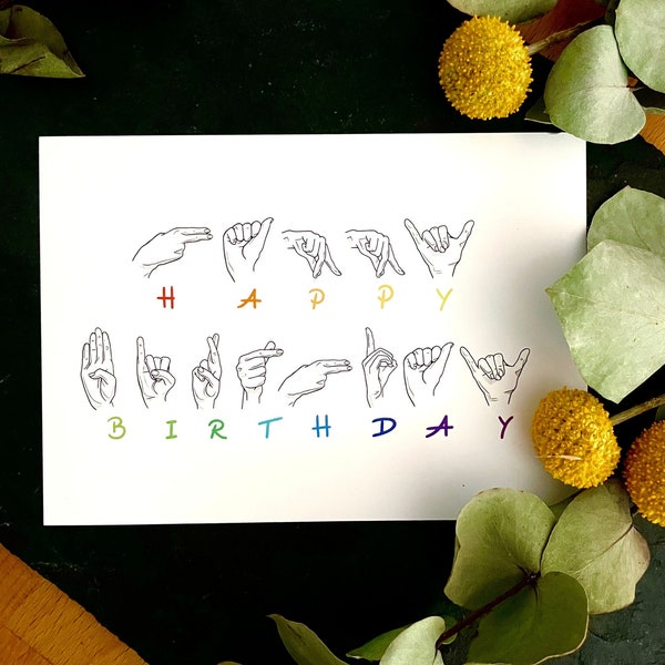 Happy Birthday Sign Language Birthday Card - Etsy