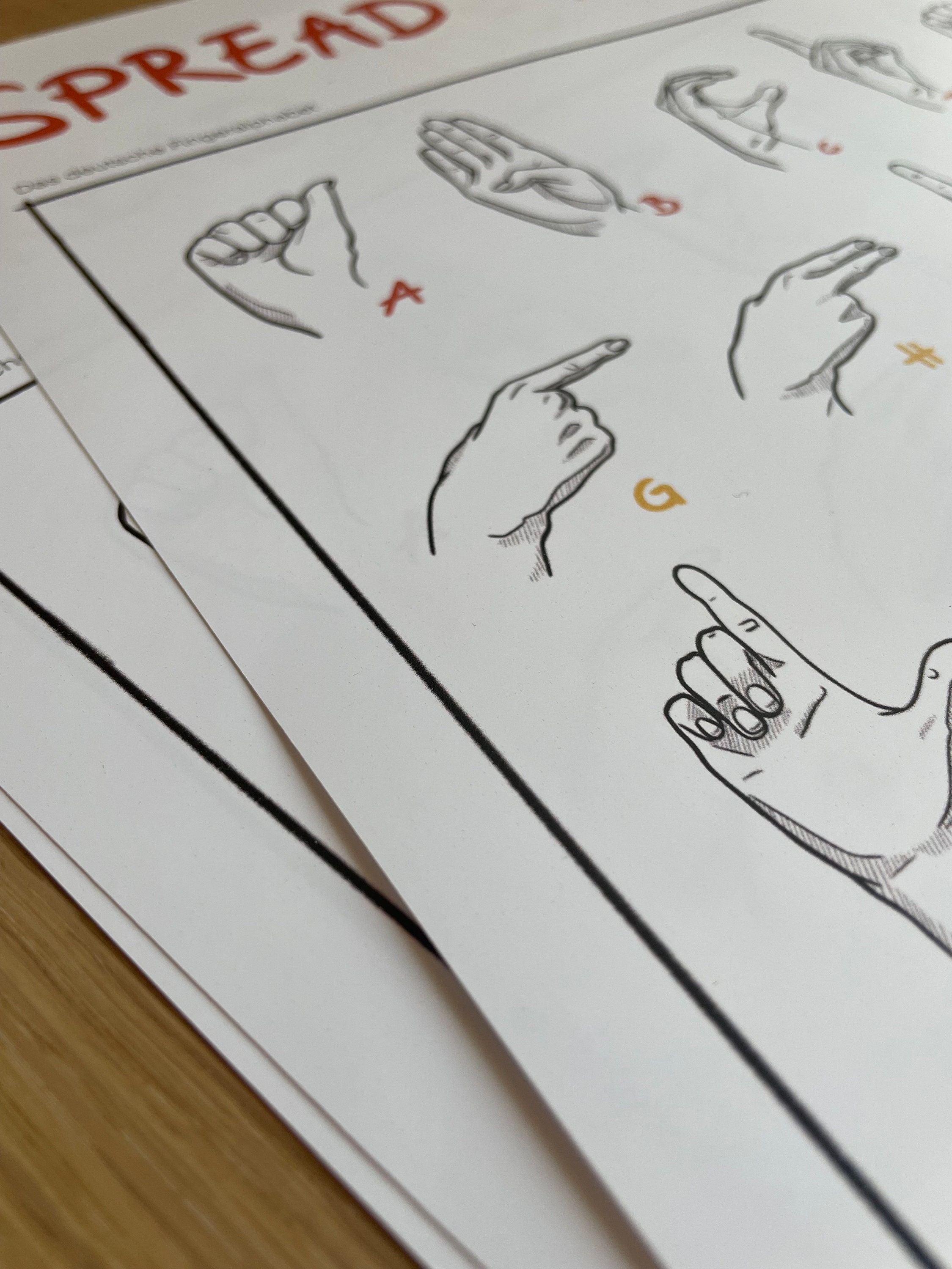 German Finger Alphabet Poster - Etsy