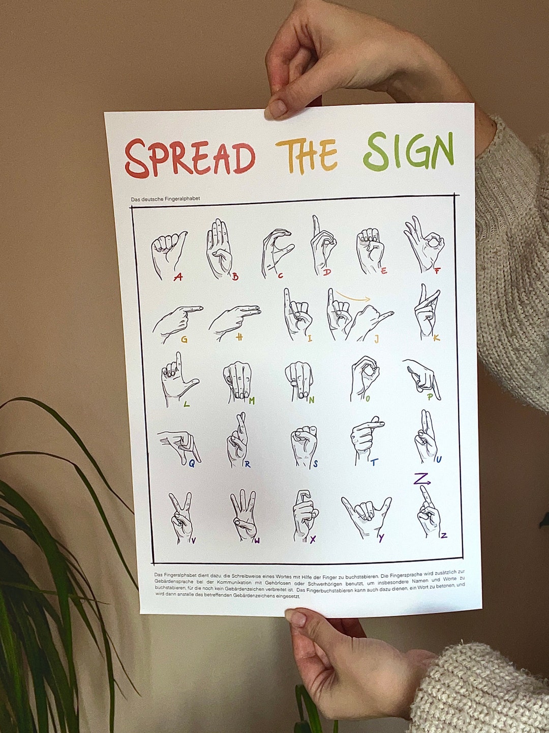 German Finger Alphabet Poster - Etsy