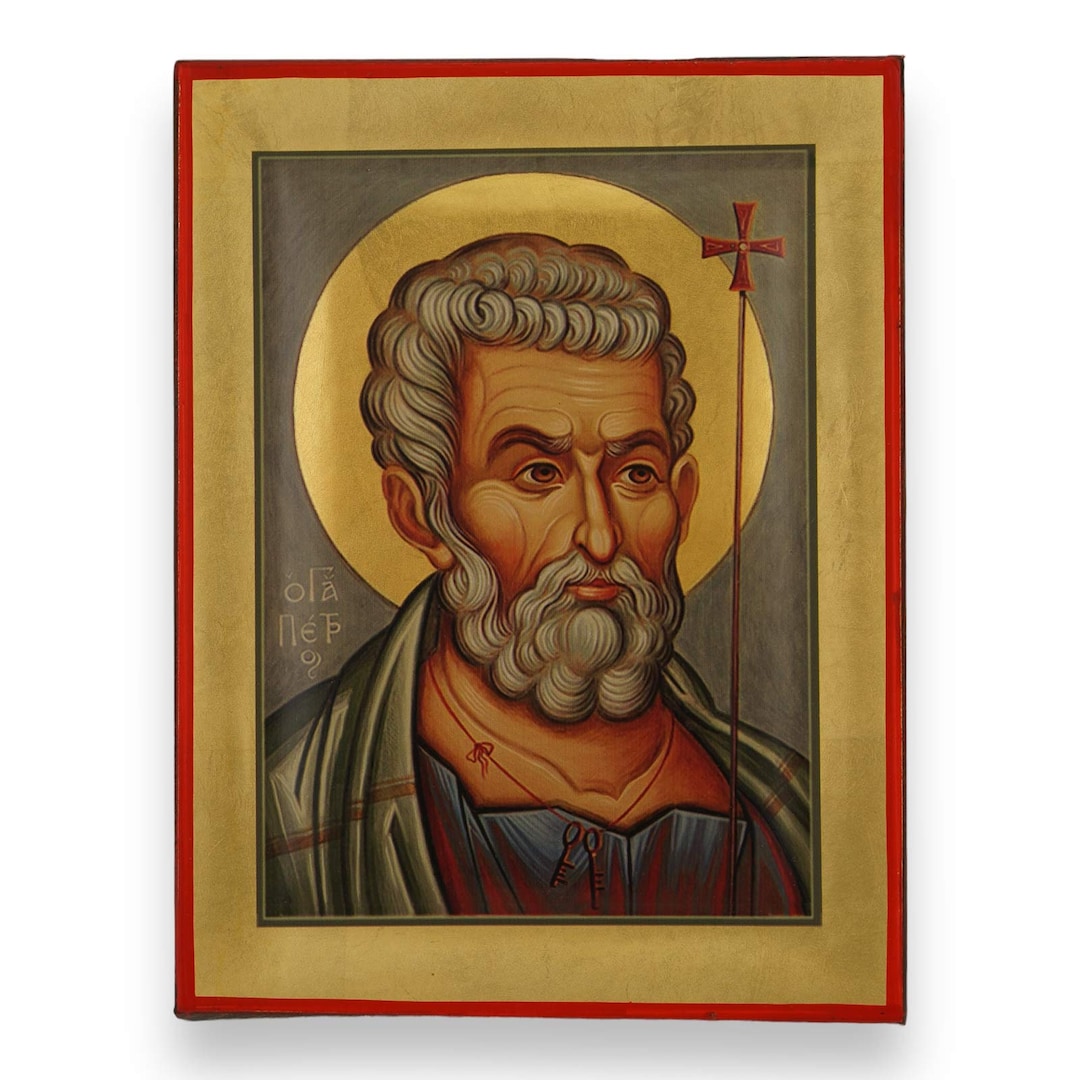 St Peter Icon Premium Christian Orthodox Icon Byzantine Art Handmade ...