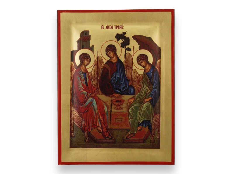 Holy Trinity Icon Premium Greek Orthodox Icon Gift-ready Byzantine Art ...