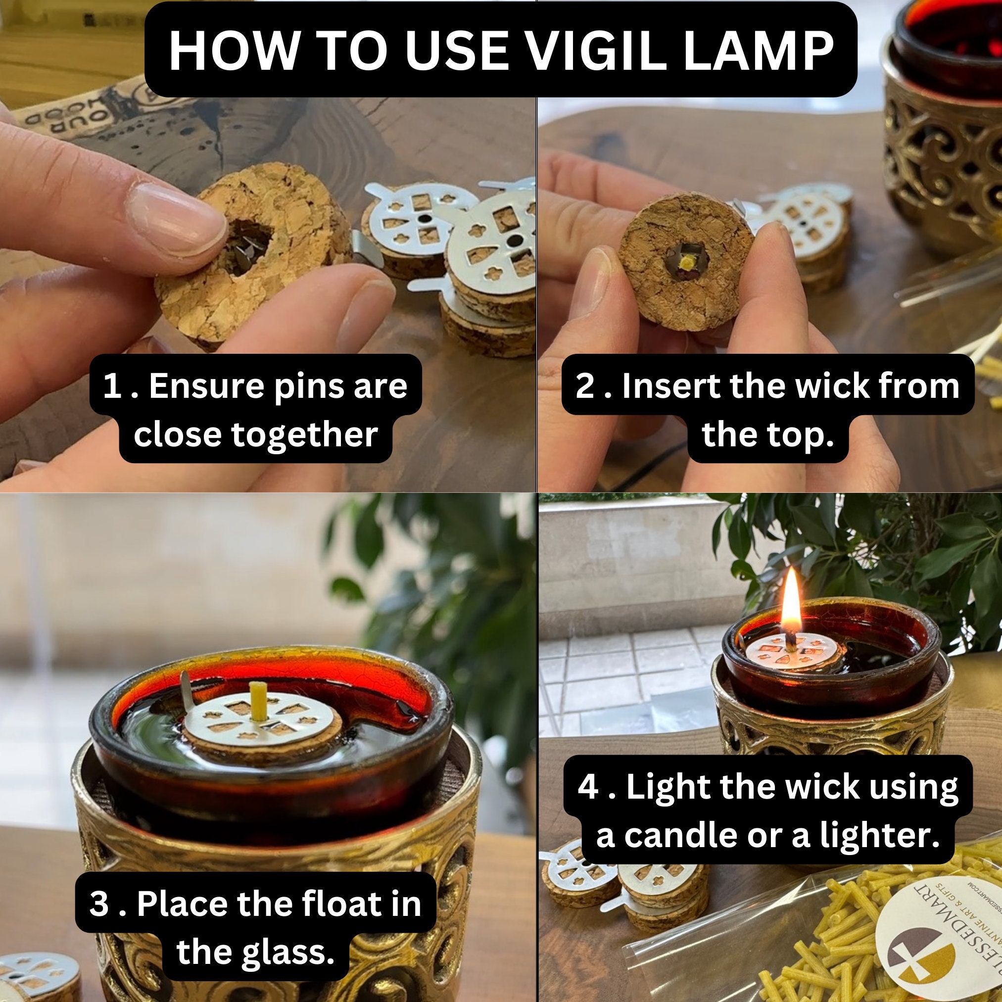 Cork Floats for Orthodox Vigil Oil Lamp Wicks Floating Candles Home ...