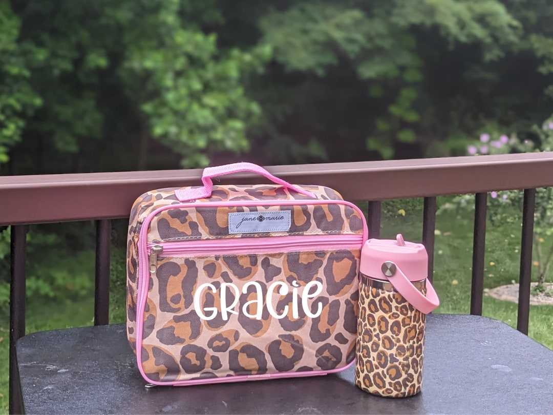 Personalized Animal Print Lunch Set, Cheetah Lunch Box & Water Bottle ...