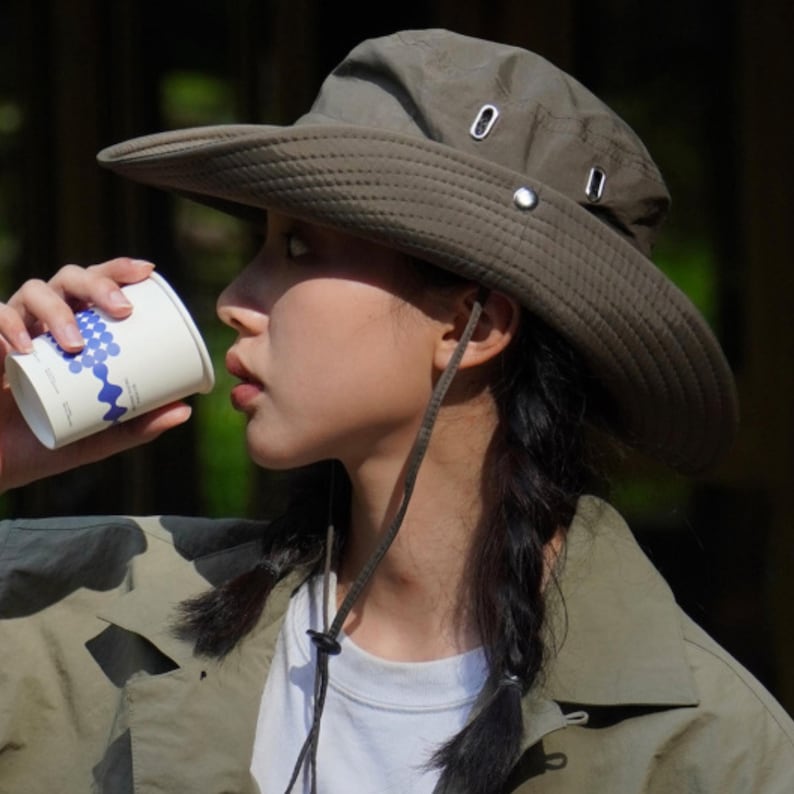 Military Style Boonie Hat With Fold up Side Snaps: Custom Wide Brim Sun ...