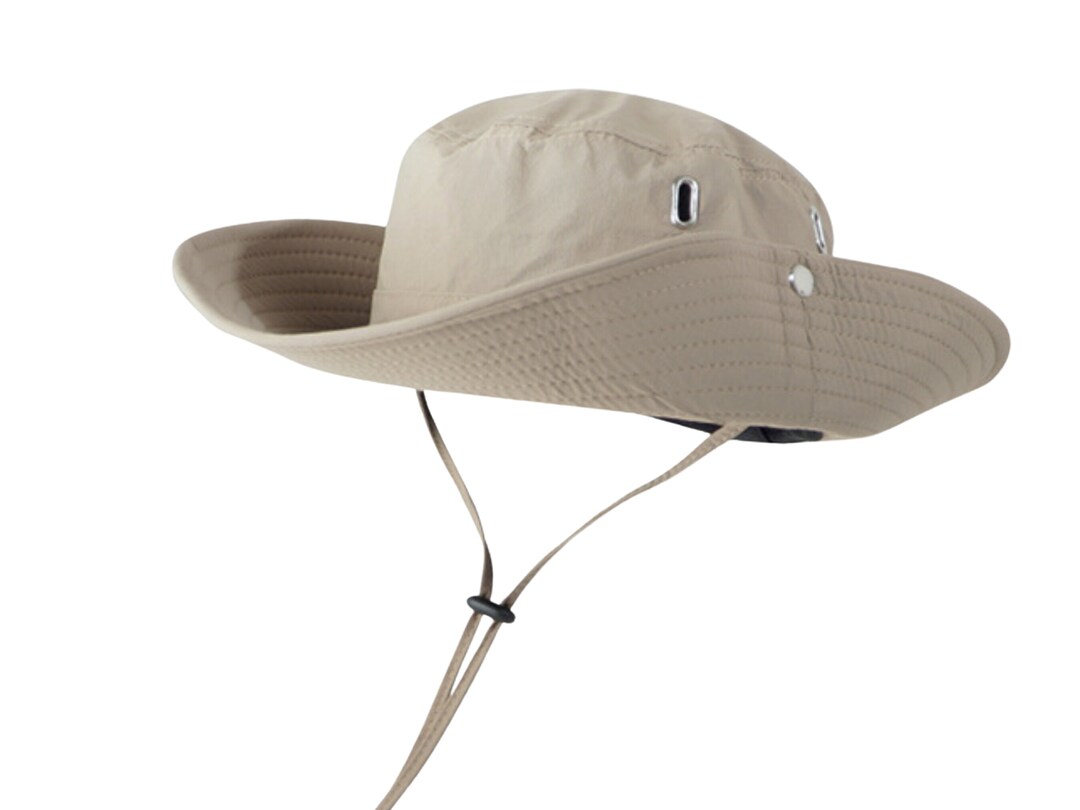 Foldable Khaki Canvas Bucket Hat for Fishing Unisex Safari Hat for ...