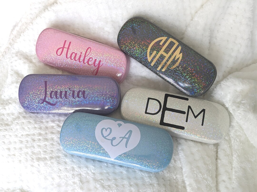 Personalized Shimmer Glasses Case: Monogram Eyeglass Case, Custom Eye ...