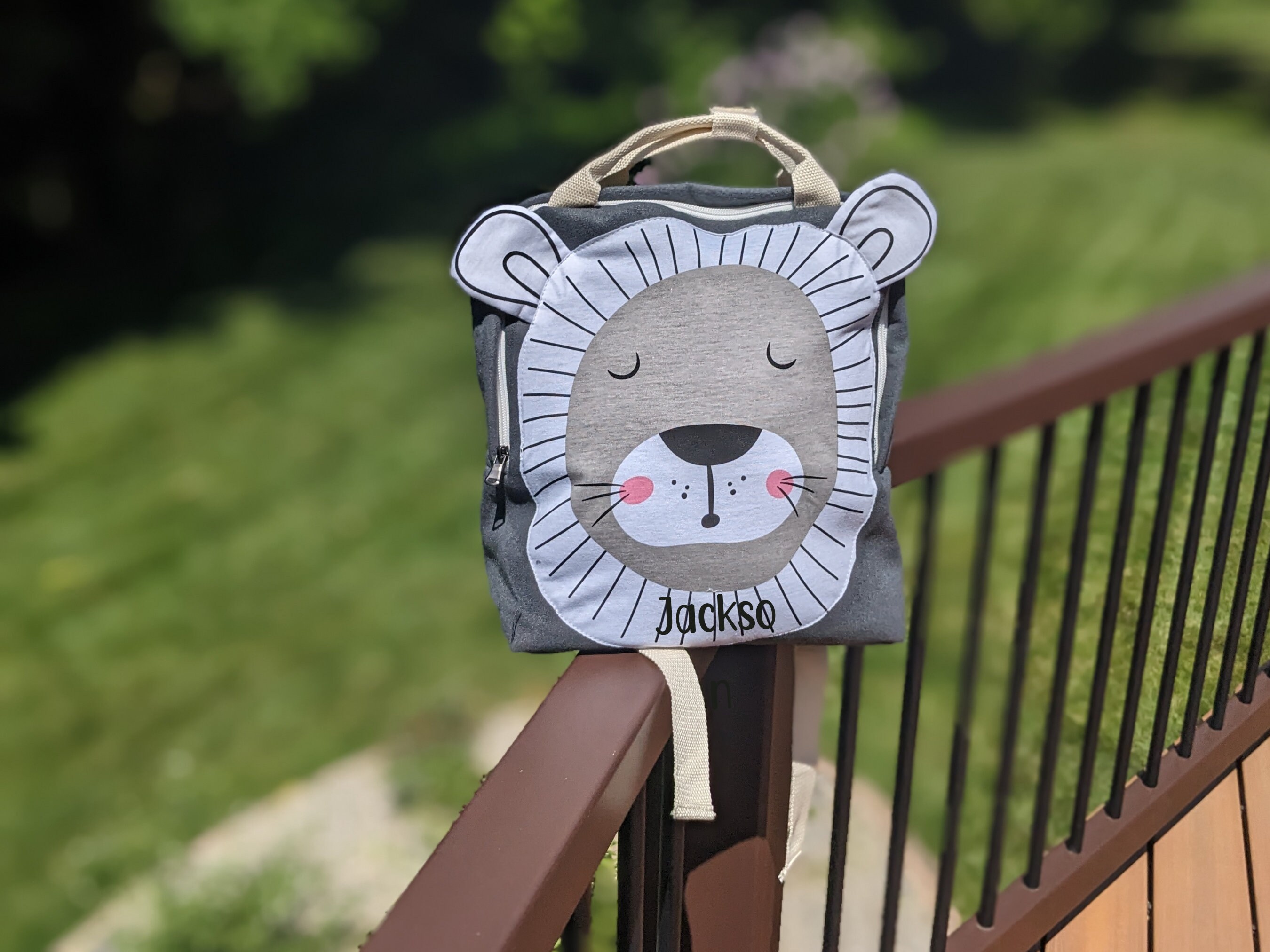 Lion Theme Baby Backpack Personalized Zoo Animal Bookbag for - Etsy