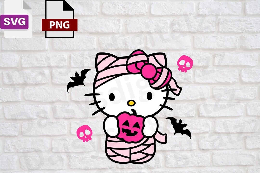 Pink Mummy Hello Kitty bat Skull - Etsy