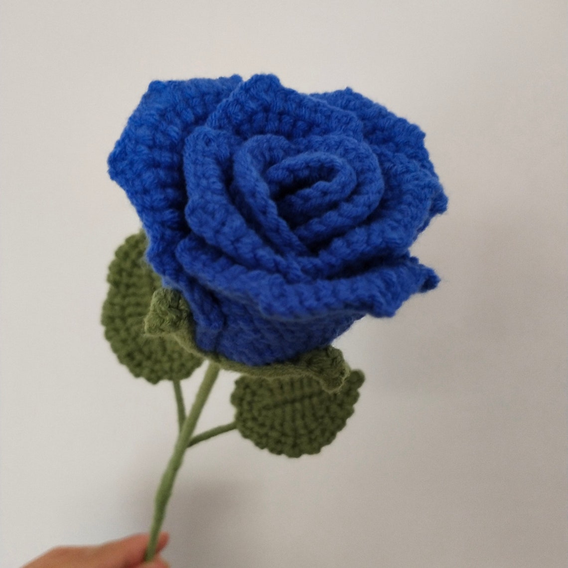 Crochet Blue Rose Crochet Flower Knitting Blue Rose Blue - Etsy