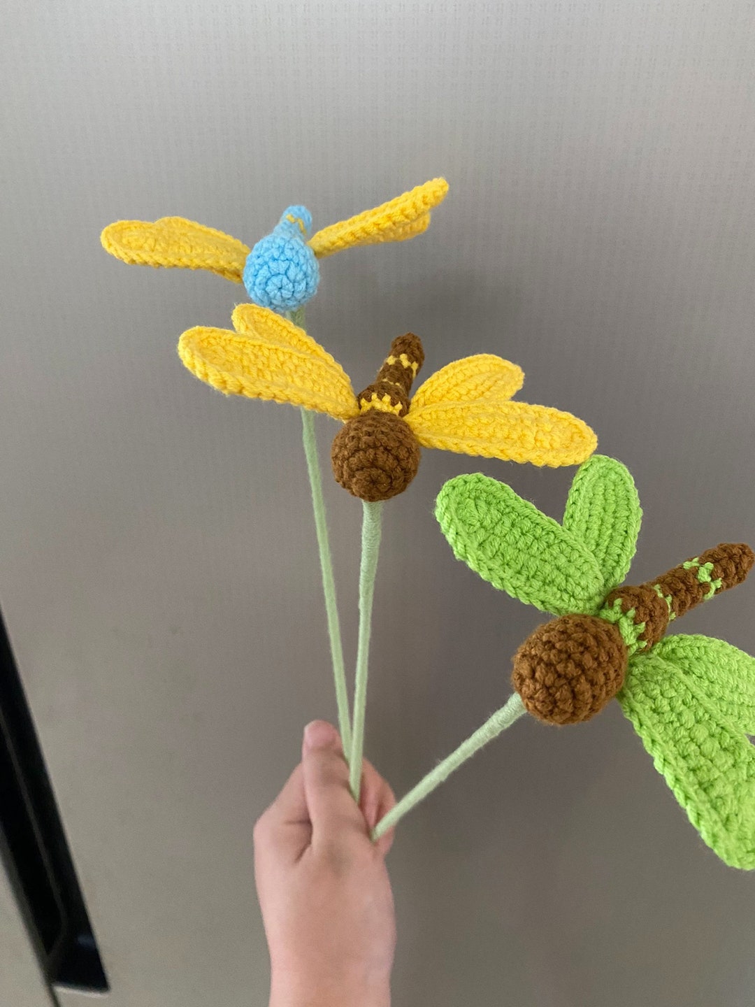 Finished Crochet Dragonfly Bouquet Knitting Dragonfly Crochet Mosquito ...