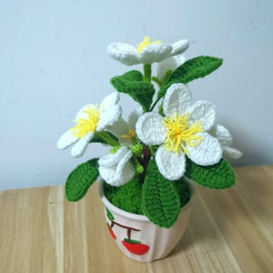 Finished Potted Crochet Begonia Crochet Malus Spectabilis Blossom Yarn ...
