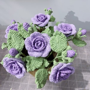 Finished Crochet Rosebush Bouquet Crochet Wild Rose Flower Knitting ...