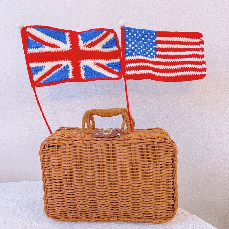Finished Crochet Flag UK Flag US Flag Crochet Chinese Flag Knitting ...