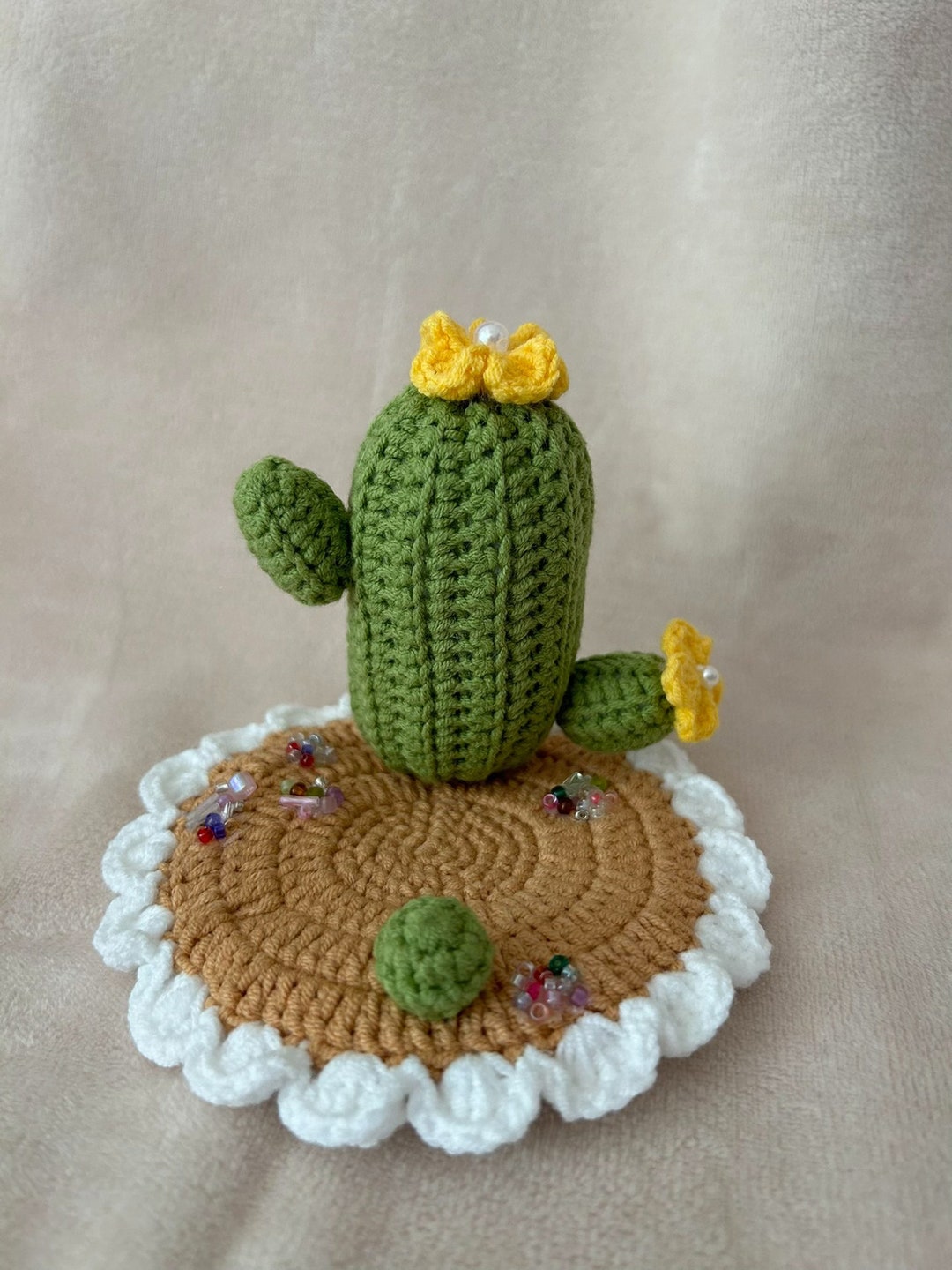 Crochet Phone Stand Cactus Phone Stand Crochet Green Cactus Cellphone ...