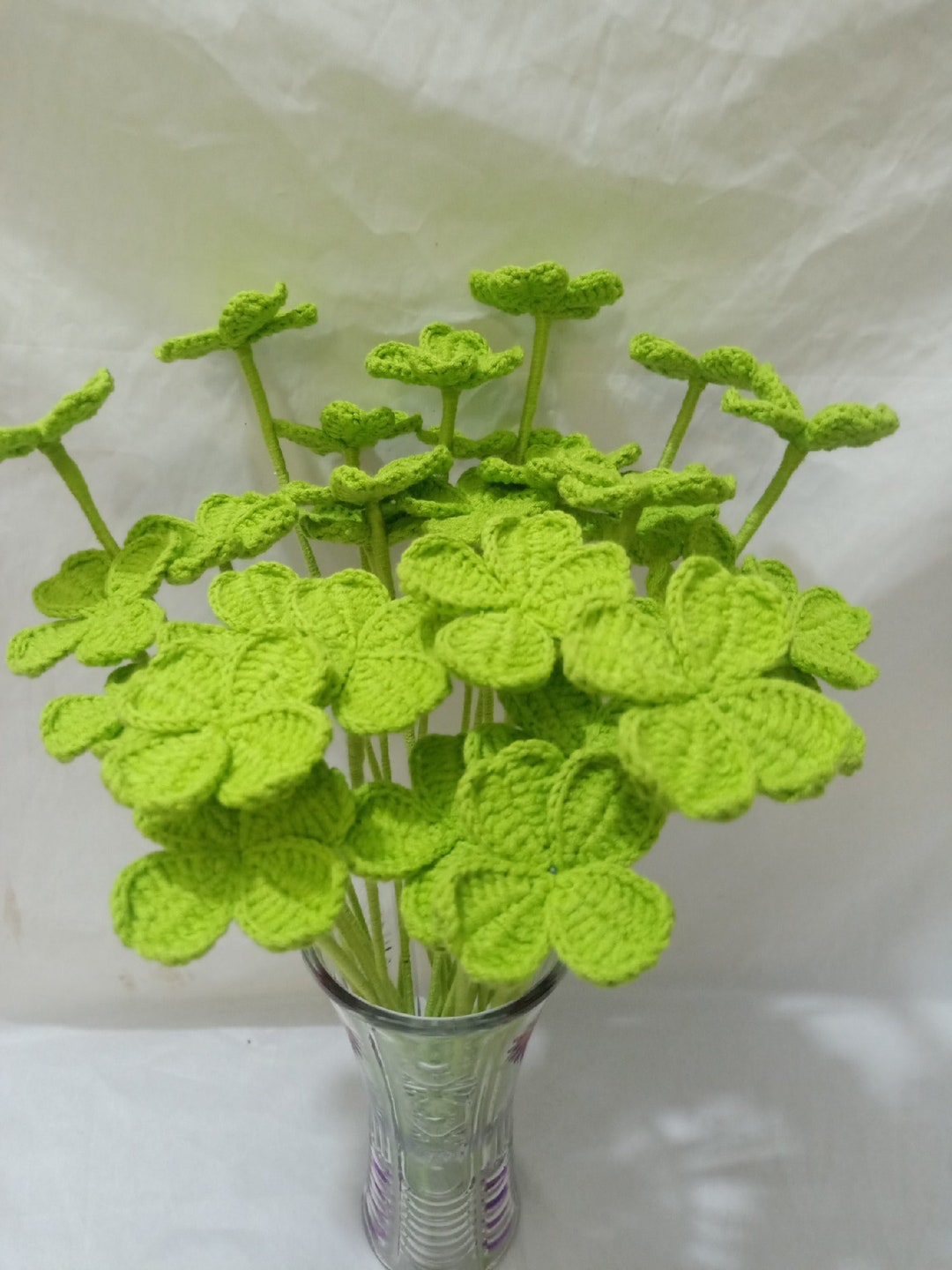 Finished Crochet Clover Bouquet Crochet Luckclover Crochet Grass ...