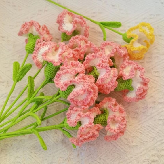 Crochet Carnation Knitting Carnation Bouquet Crochet - Etsy