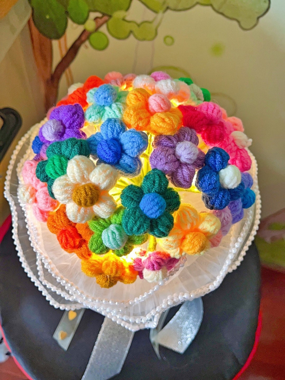 Finished Puffs Bouquet Crochet Puffs Knitting Puffs Crochet Blossom ...
