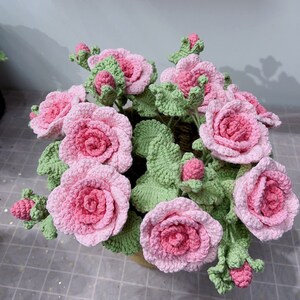 Finished Crochet Rosebush Bouquet Crochet Wild Rose Flower Knitting ...