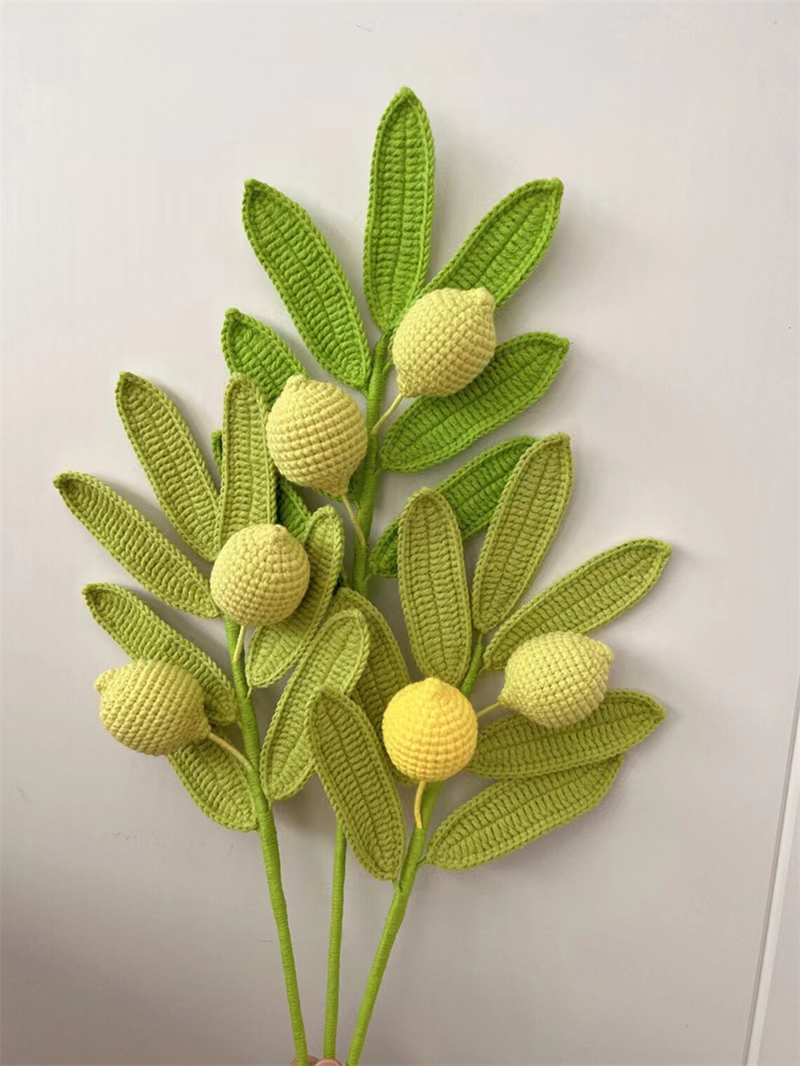 Finished Lemon Bouquet Crochet Sunflower Knitting Lemon With Leaves ...