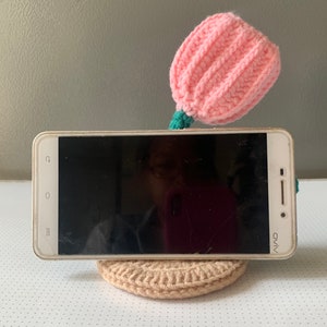 Crochet Phone Stand Sunflower Tulip Phone Stand Crochet Tulipa ...