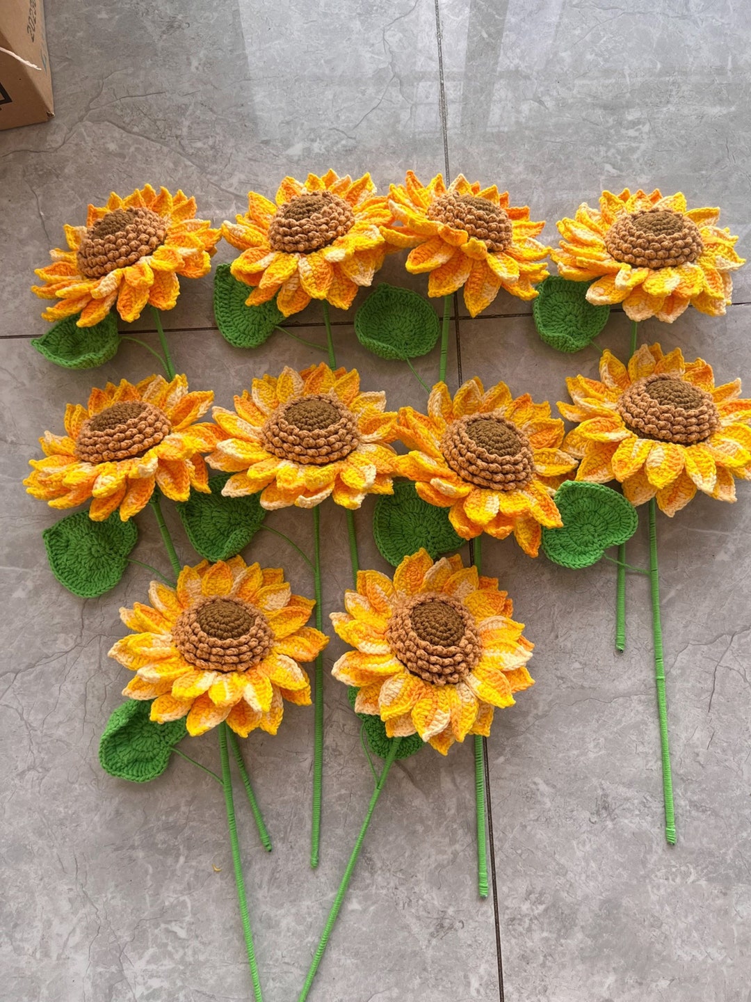 Finished Sunflower Crochet Double Layer Petals Sunflower Knitting ...