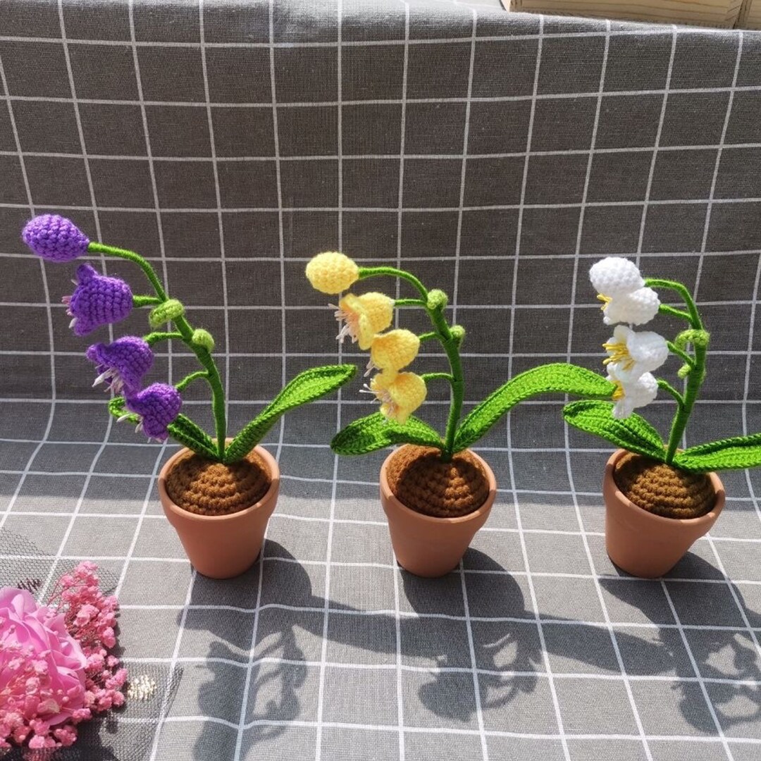 Crochet Potted Lily of Valley Knitting Mini Lily of Valley With ...