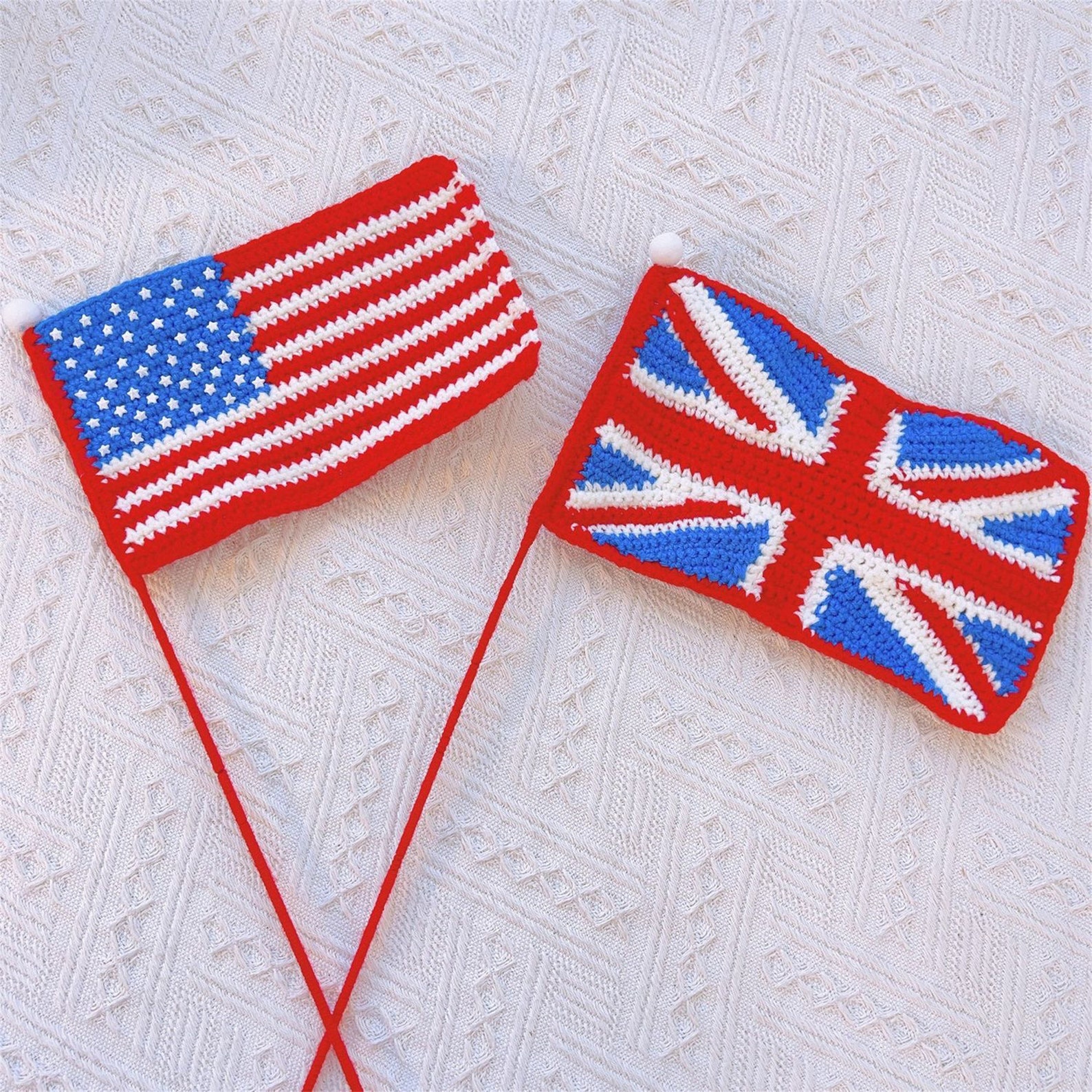 Finished Crochet Flag UK Flag US Flag Crochet Chinese Flag Knitting ...