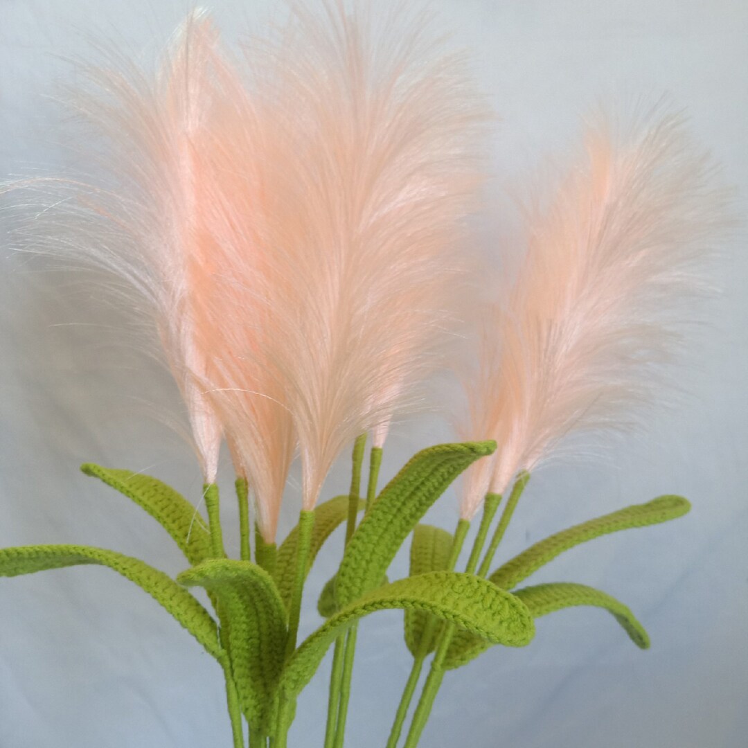 Finished Reed Bouquet Crochet Reed Knitting Reed With Leaves Crochet ...