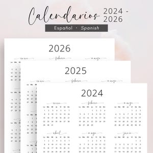 Calendario 2025 2026 Español - Etsy