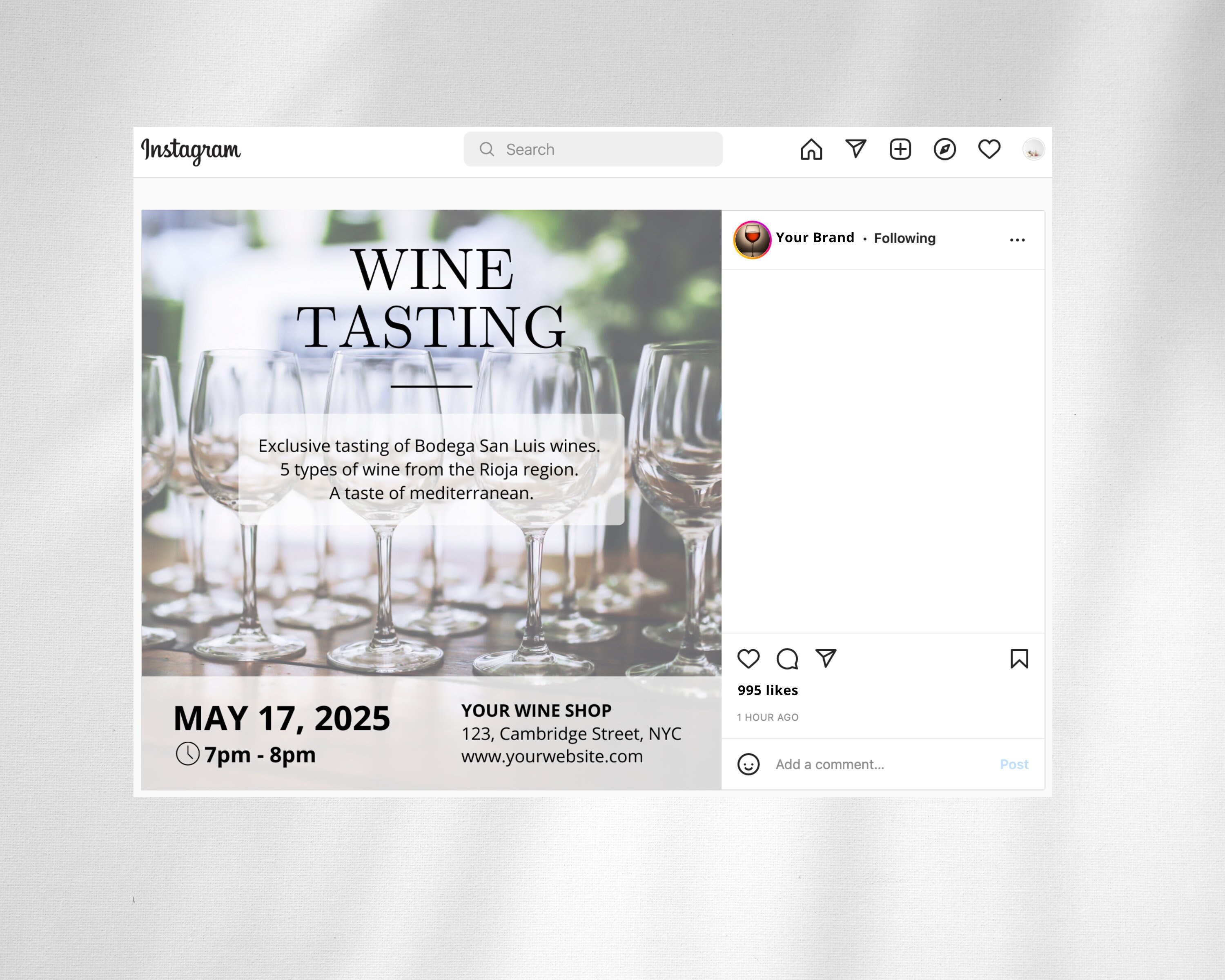 30 Wine Shop Instagram Canva Template Winery Social Media Template Wine ...