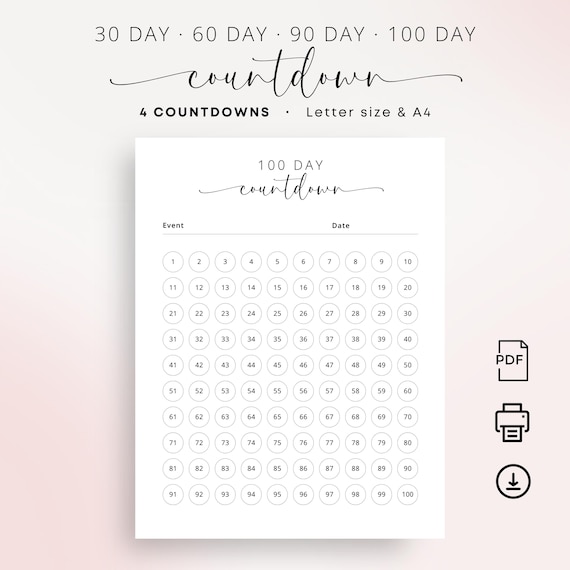 Printable Vacation Countdown Calendar Free Letter Templates